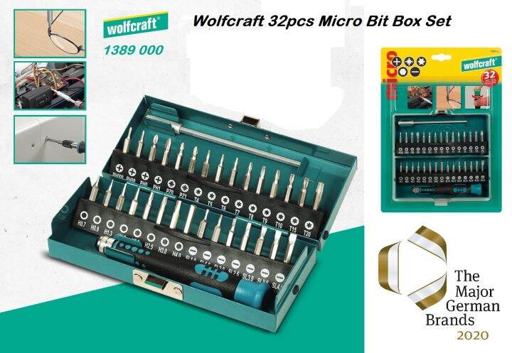 Wolfcraft 32pcs Precision Micro Screw Driver Bit Set with Box | Lazada