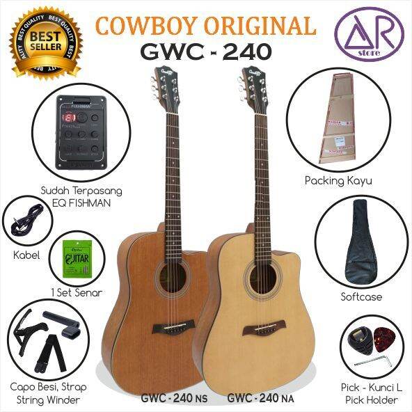 Gitar Akustik Elektrik Cowboy GWC-240 NA/NS EQ FISHMAN BLEND Original ...