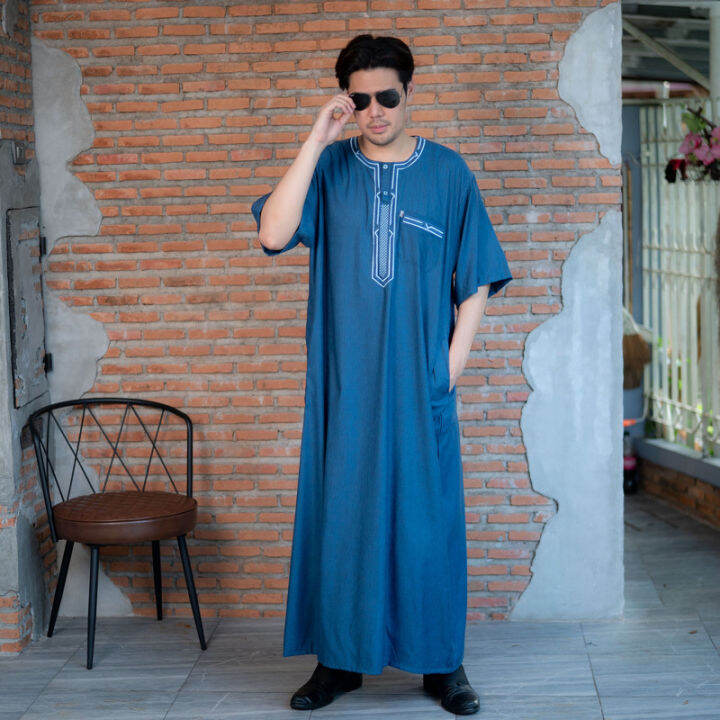 AE16 โต๊ปผู้ชายแขนสั้น เนื้อผ้าฝ้าย สินค้าเกรดส่งออกตะวันออกกลาง ชุดรา ...