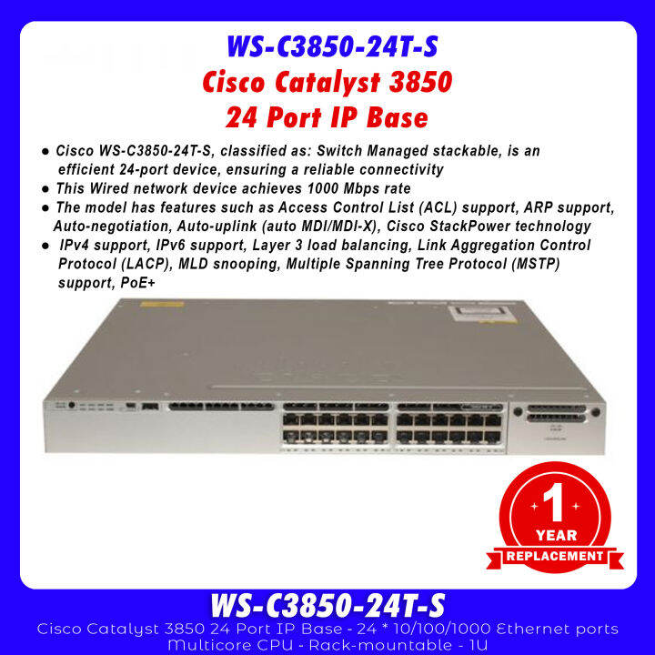 WS-C3850-24T-S Managed Switch│Catalyst 3850 Switch│Cisco Catalyst 3850 ...