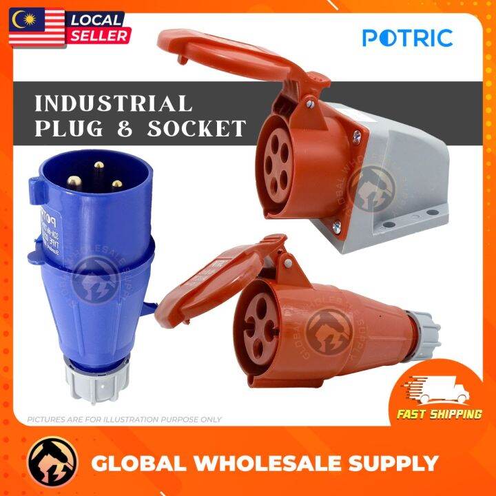 Industrial Plug Connector16A / 32A AC220V‑415V IP44 Dust‑Proof ...