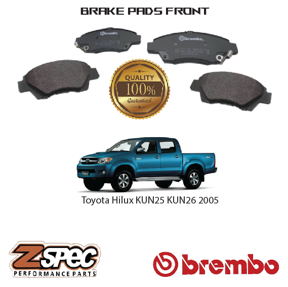 Toyota Hilux KUN25 KUN26 2005~ 4WD 4X4 BREMBO Front Brake Pad (PAIR ...