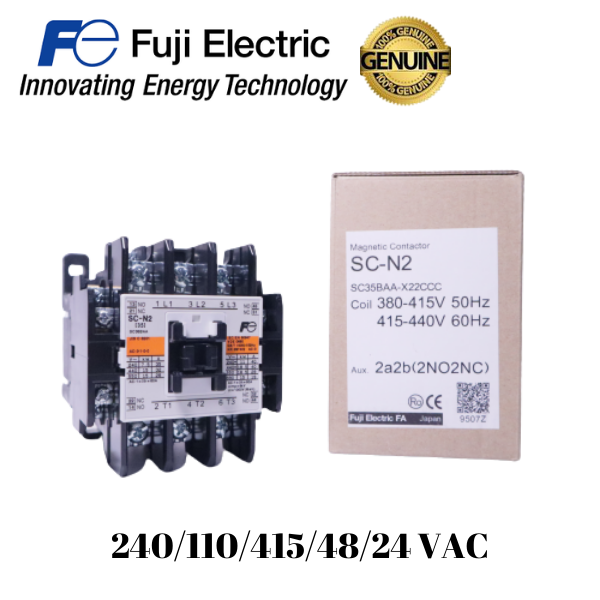 Fuji ( SC-N2 ) 60A 1a1b AC Magnetic Contactor 3Pole 240/110/415/48/24 VAC | Lazada