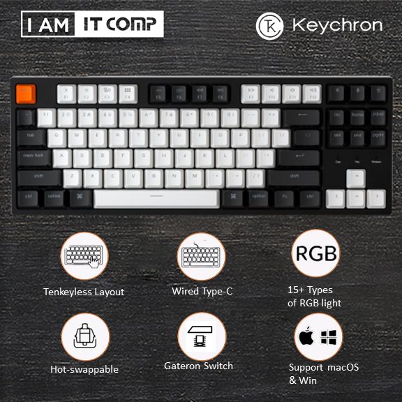 Keychron C1 TKL Wired Type-C RGB Hot-Swappable Mechanical Keyboard | Lazada