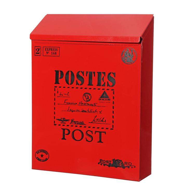 Wall Mounted Locking Mailbox 12 Inches Drop Letterbox Metal Post Box w ...