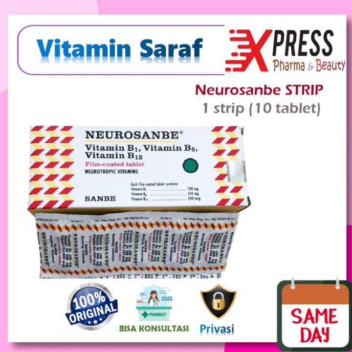 ⚡XPRESS⚡ Neurosanbe STRIP isi 10 Tablet Obat Vitamin Komplek Komplex ...