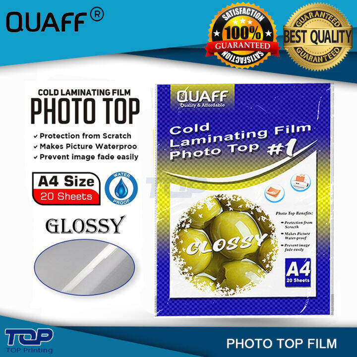 QUAFF Glossy Photo Top Cold Laminating Film Size: A4 20sheets ...