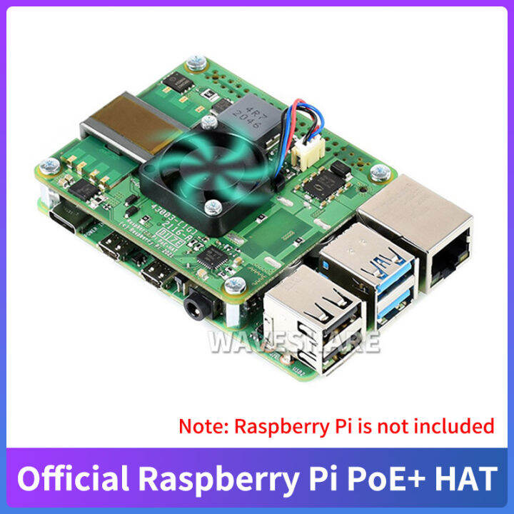 Raspberry Pi PoE HAT 802.3AF AT Standard 5V 4A Output with 2.2 CFM Cooling Fan Power Over ...