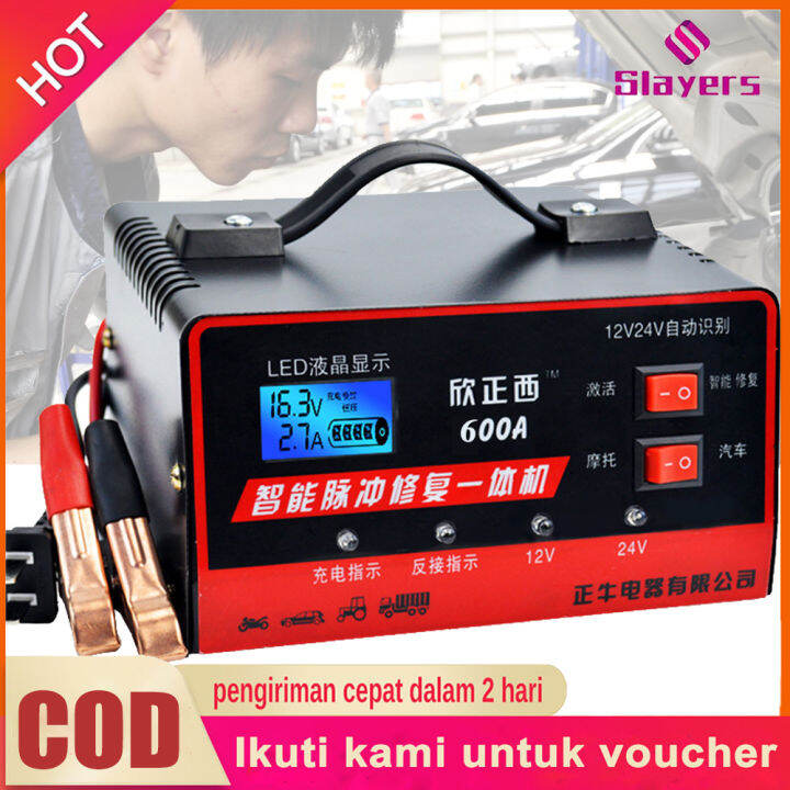 cas aki smart fast charger Cas Aki Mobil Dan Motor 12V / 24V Charger Aki Kering Dan Basah Lead ...