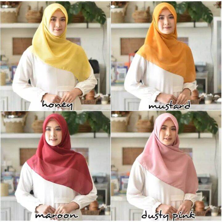 SEGIEMPAT PARIS PREMIUM SQUARE HIJAB ANTI LETOY COTTON // JILBAB // KERUDUNG SEGI EMPAT POLOS ...