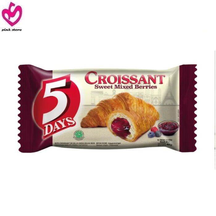 Roti Croissant kemasan 60 gr merk 5 Days HALAL Ready to eat | Lazada ...