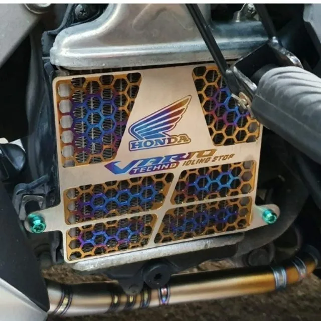 Honda Click V1 V2 150i & 125i titanium radiator cover / Airblade & ADV ...