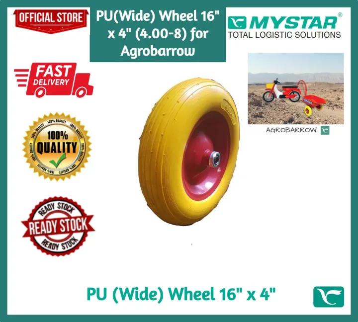 MYSTAR Tayar mati(Lebar) Roda 16" x 4" (4.00-8)(Rim MERAH & tayar ...