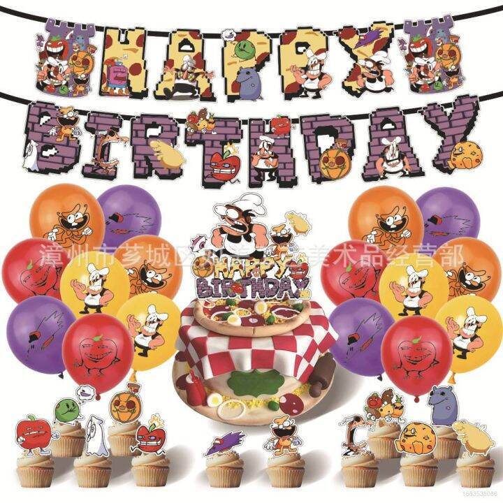 Kira Pizza Tower Theme kids birthday party decorations banner cake ...
