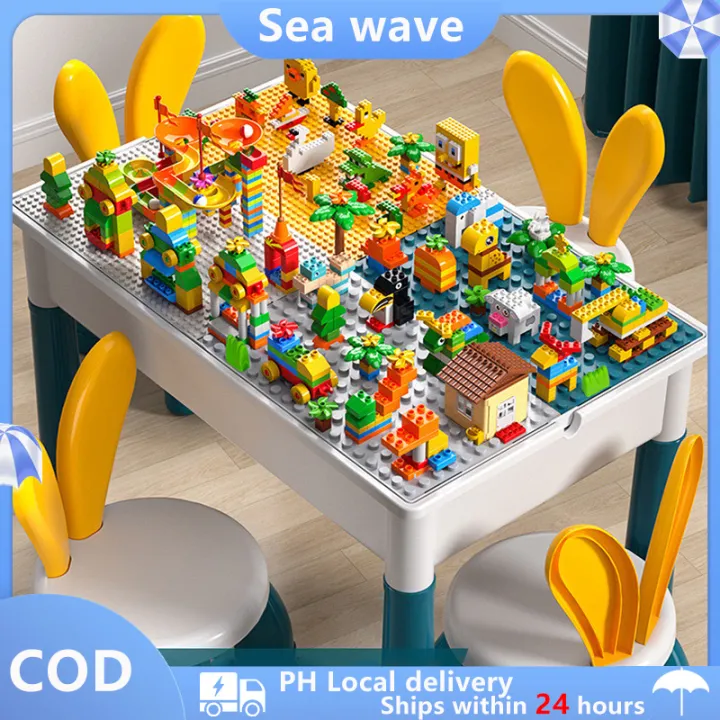 XM-Building Blocks Table Set with 502pcs Blocks Table Build and Play ...