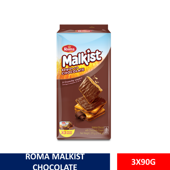 Roma Malkist Biscuit 270g (3x90g) - Chocolate | Lazada