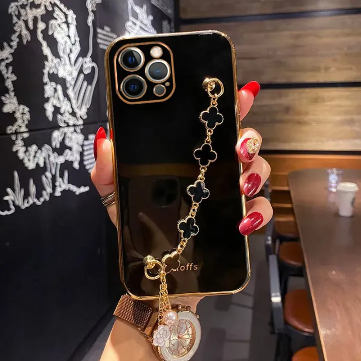 VRQR Four leaf clover bracelet case Vivo Y19 U3 Silicone Plate Mobile ...