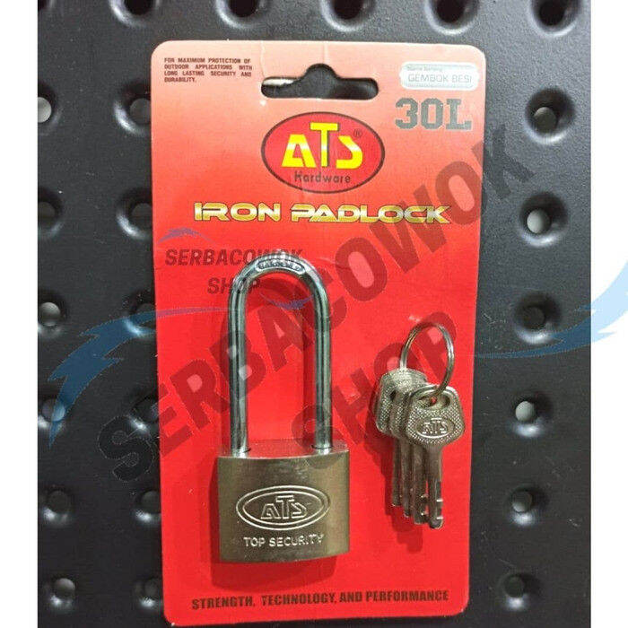 ATS Gembok Putih 30 mm Leher Panjang Chrome Gembok Pelor ATS | Lazada ...