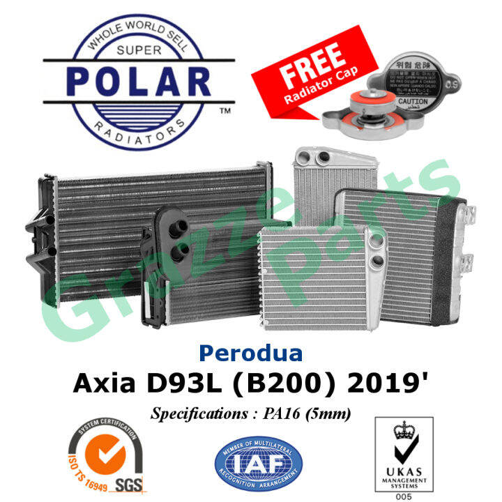 Super Polar Radiator Tank Tangki Air PA16 5mm Perodua Axia D93L (B200 ...