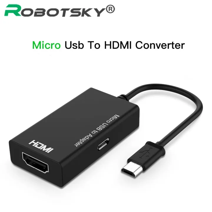 Micro USB To HDMI Adapter Cable Male to Female 1080P HD For Device HDTV ...