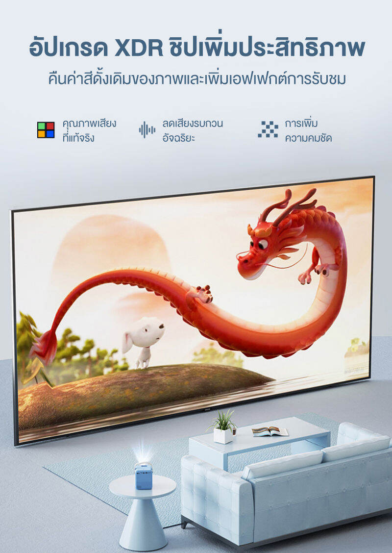 【9.9】MUDIX CP350A 5000 ลูเมน 1080P+WiFi เครื่อง ฉาย โปรเจคเตอร์ 4k มินิ ...