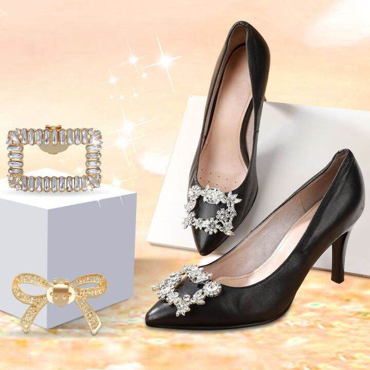 COPFER 2pcs ผู้หญิงผู้หญิงผู้หญิง รองเท้าเจ้าสาวรองเท้า คริสตัลพลอย ...