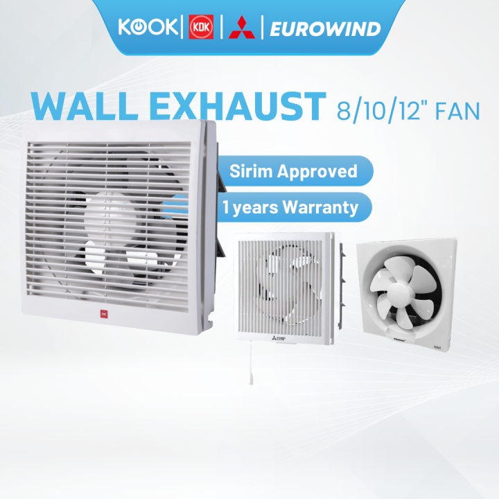 KDK / EUROWIND/ MITSUBISHI Wall Mount Exhaust Ventilating Fan 8" / 10" / 12" Wall Mount ...