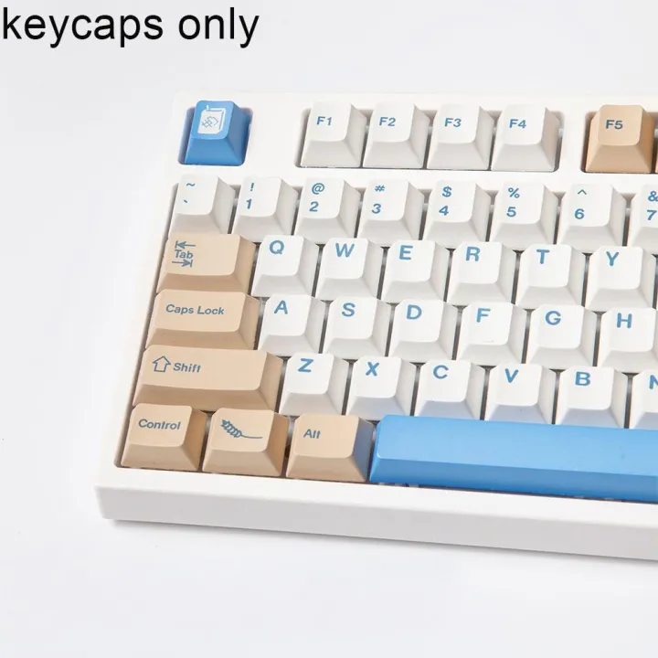 136 Key For GMK Soy Milk Theme Keycaps Cherry Profile Gaming 61/64/87 ...