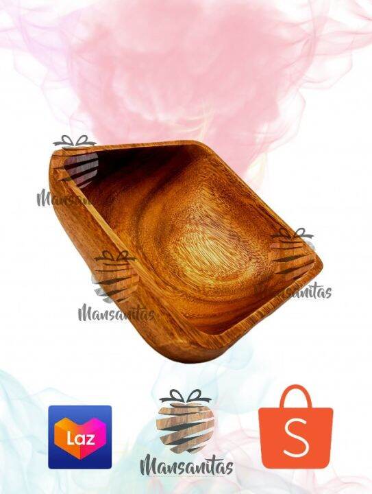Mansanitas-Mansanas 1 PC Acacia Wood Wooden Square Bowl Handicraft ...