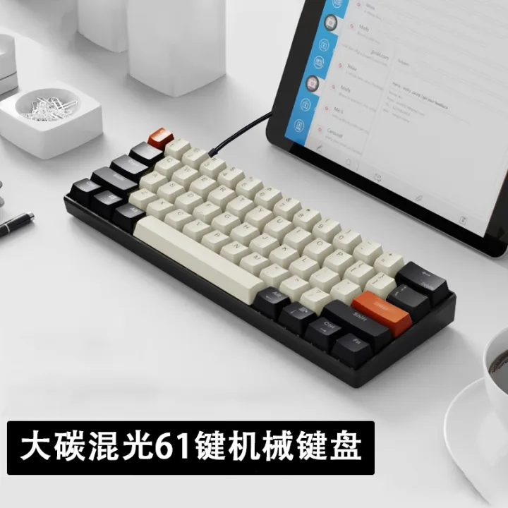 Readson มินิแบบพกพา61-Key สายแป้นพิมพ์สีดำแกนเพลาชาสีแดงแกนแท็บเล็ต ...