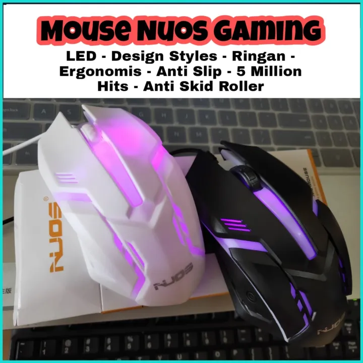 Mouse Kabel Gaming NUOS LED/ Cable Mouse Game RGB Colorful 7 LED light ...