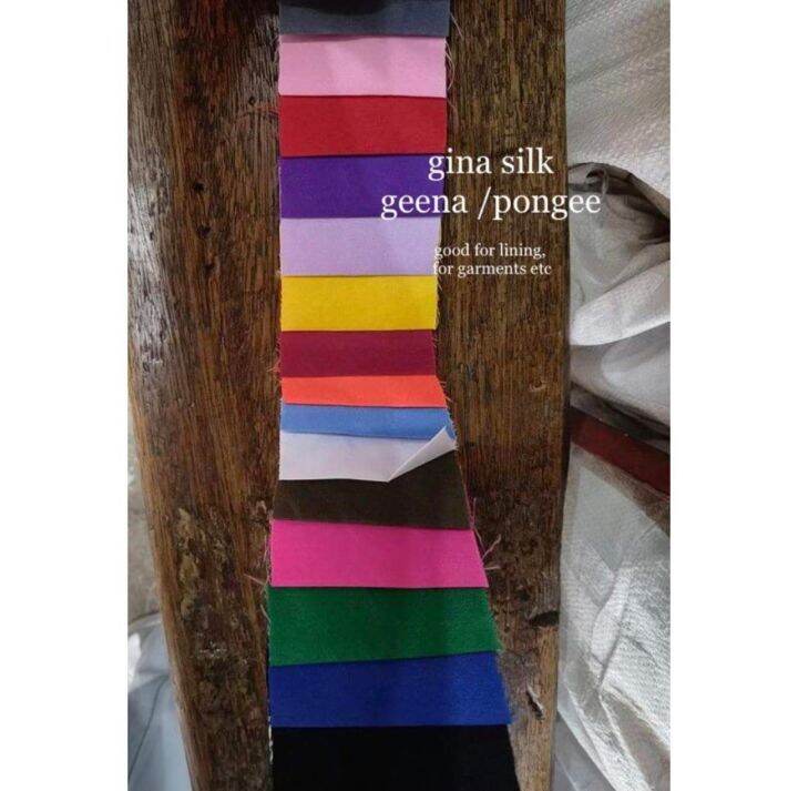 Gina Geena Pongee tela fabric cloth per yard x 60" black white red blue ...