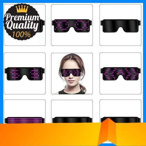 LED Party Glasses Rechargeable Toy Glasses with Multiple Animation ...