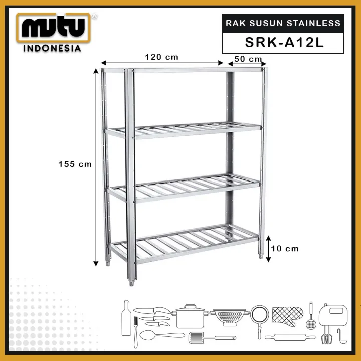 Rak Susun Barang / Rak Dapur Stainless / Adjustable Storage Rack SRK ...