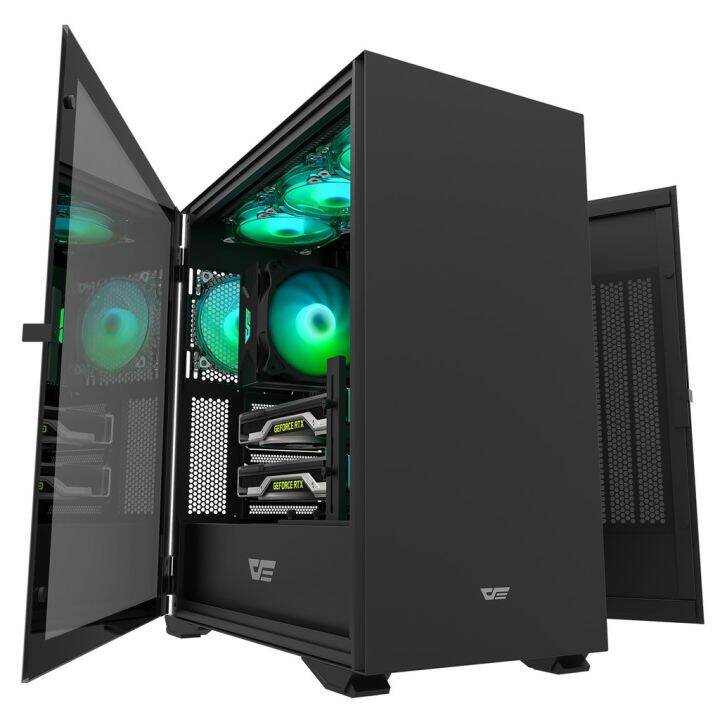 darkFlash DLX22 LUXURY ATX PC CASE inculuded horizontal graphics card ...