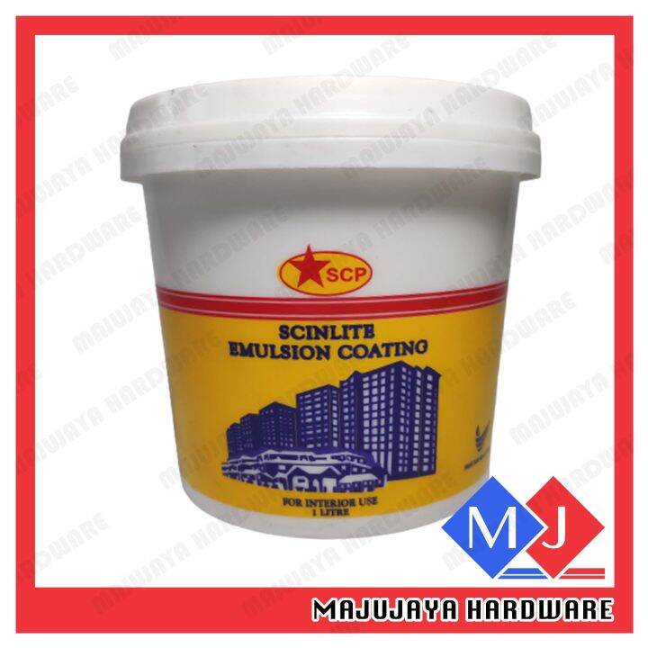 SCP Scinlite Emulsion Coating White Paint Cat Putih 1 Liter Waterbased ...