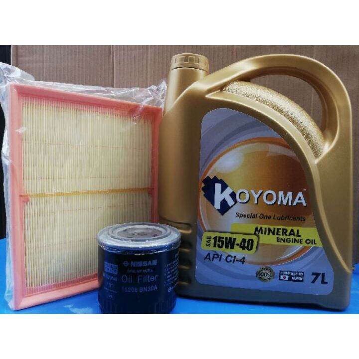 NISSAN NAVARA NP300 OIL FILTER +AIR FILTER + KOYOMA 15W40 CI-4 7LITER ...