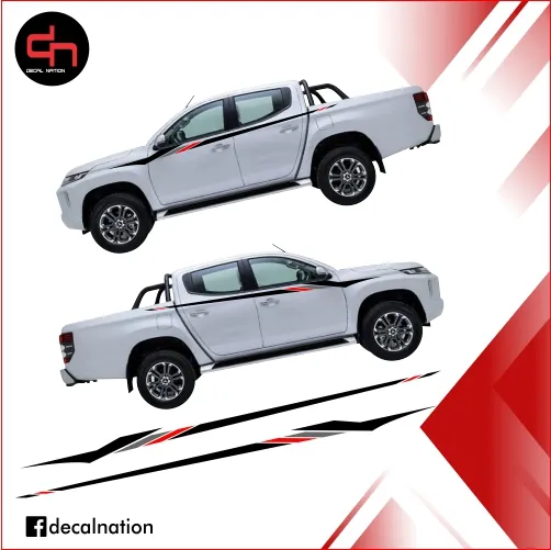 Mitsubishi Strada Linear Decals Design 2 Machine Cut Outs 120 inches x ...