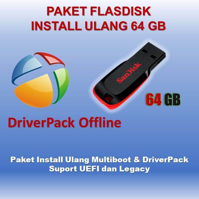 Paket Fasdisk 64 GB Install dan Driverpack offline | Lazada Indonesia
