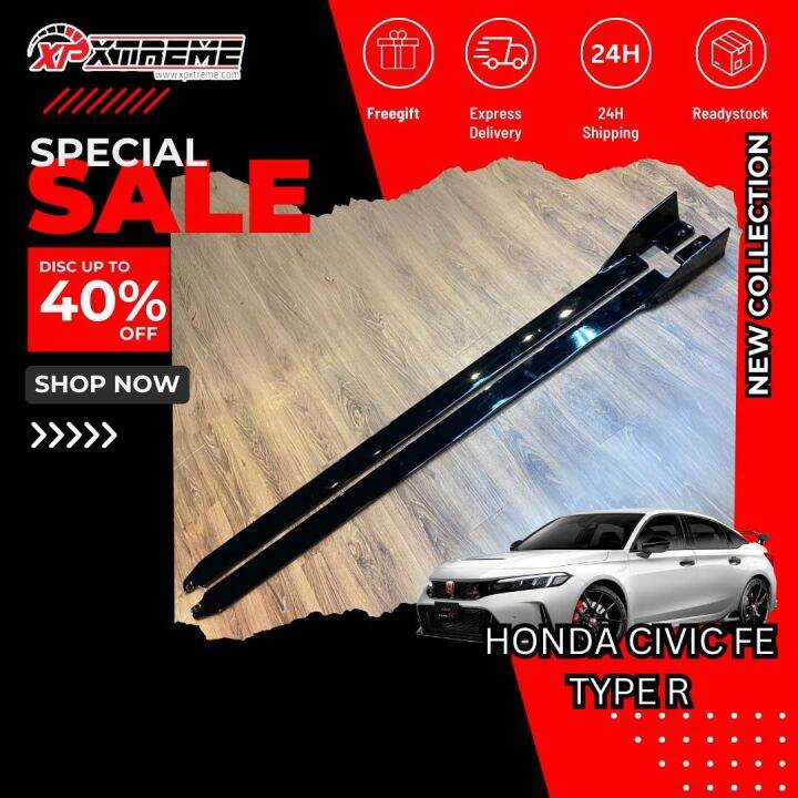 HONDA CIVIC FE TYPE R SIDE DIFFUSER ABS GROSS BLACK | Lazada