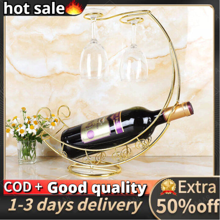 Retro Wine Bottle Holder Red Wine Rack Champagne Bottles Stand Glass ...