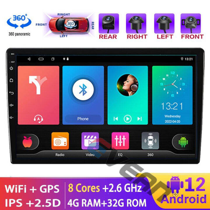 [4G+32G IPS ] 9''/10 inch Android 12.0 Car Stereo 360 Camera Panoramic ...
