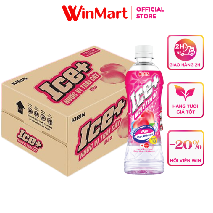 [Siêu thị WinMart] - Thùng 24 chai nước giải khát Ice vị Đào chai 490ml | Lazada.vn