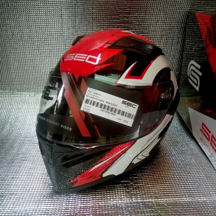 SEC Flare Modular Helmet Dual Visor Red | Lazada PH