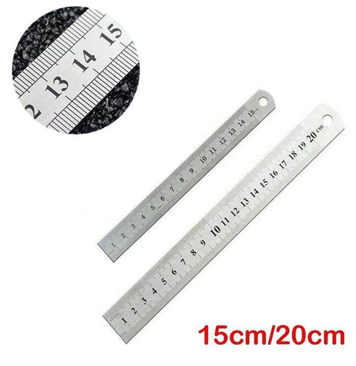 Stainless Steel Double Sided Ruler 15cm 20cm | Lazada
