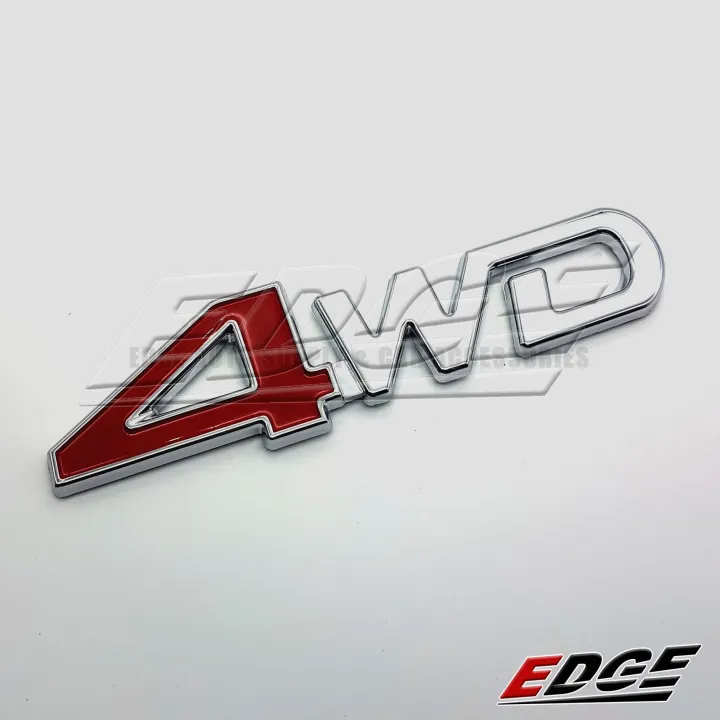 Emblem - 4WD - 3.2x12.7cm // 4x4 4 x 4 wheel drive adhesive ready ...