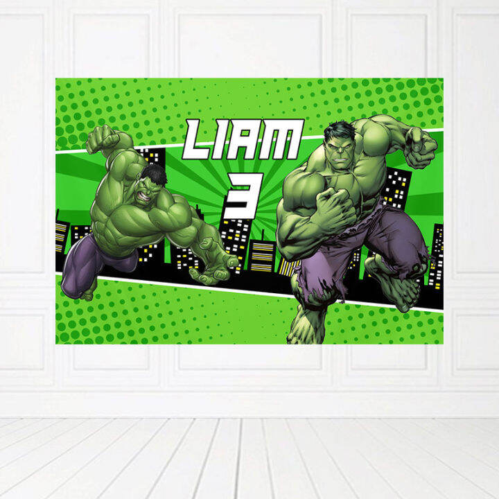 Custom The Hulk Avengers Theme Party Decor Banner Kids Birthday ...