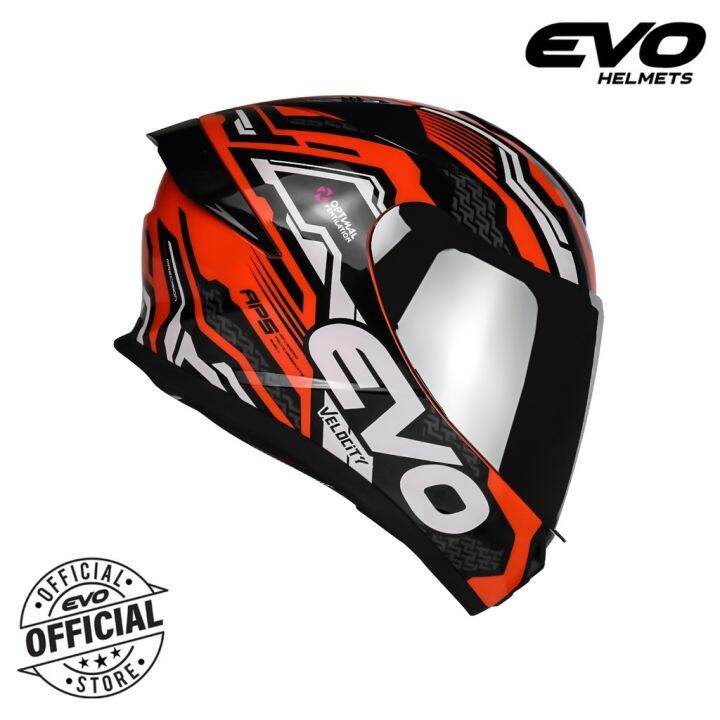 EVO SVX-02 VELOCITY Full Face Dual Visor Helmet with Free Clear Lens ...