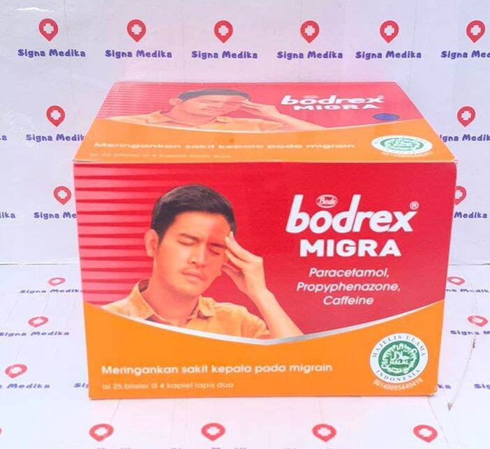 Bodrex Migran Box Isi 25 Strip 4 Tablet - Untuk Sakit Kepala Sebelah ...