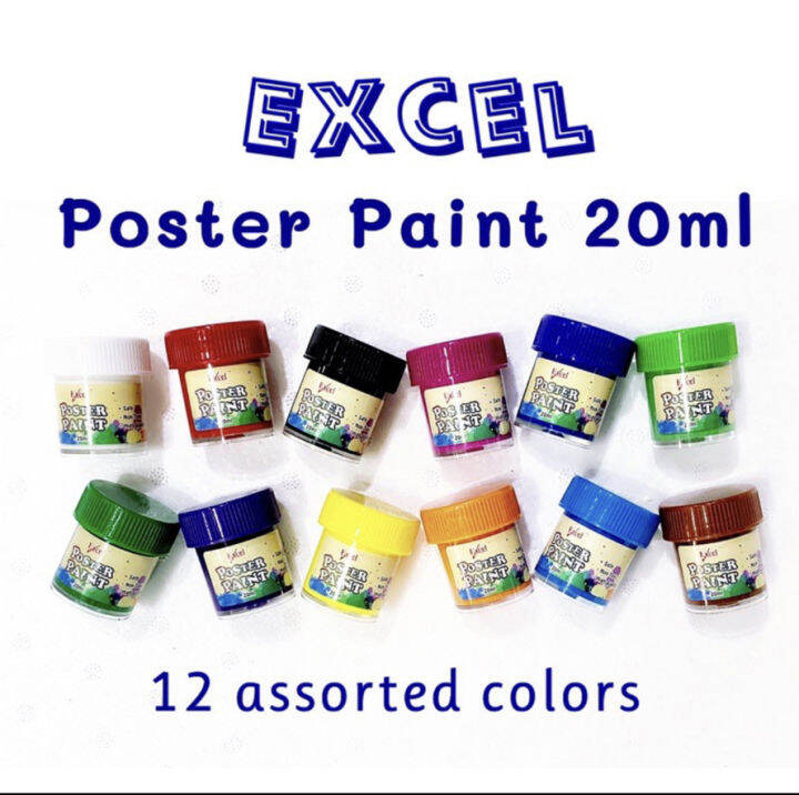 Excel Poster Paint 20ml 12 pieces | Lazada PH